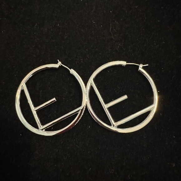 Fendi | Jewelry | Fendi Silver Hoop Earrings | Poshmark